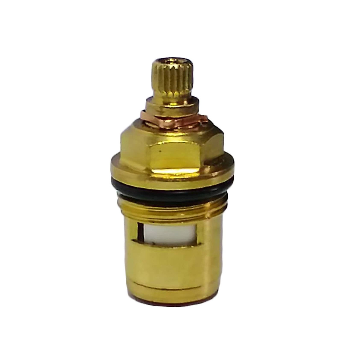 Faucet Cartridge, Brass Ceramic Faucet Stem Disc Cartridge Replacement Quarter Turn G1/2" 41MM Faucet Valves for Bathroom Kitchen Tap (Anti-clockwise)