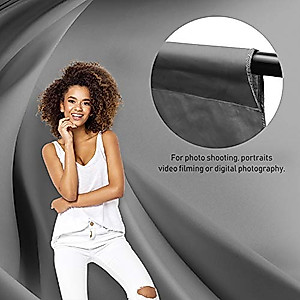Julius Studio 6 ft. x 9 ft. Pure Gray Background Backdrop Screen, Superior 150GSM Higher Density Thicker Synthetic Fabric Material for Professional Studio, Family Events, Grey Video Shooting, JSAG105
