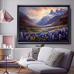 Enchanting Texas, Native Texas Hill Country Bluebonnet Landscape - Fine Art Print Mounted in a White Mat Board