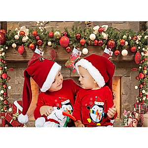 Dudaacvt 7x5ft Christmas Photography Backdrops Christmas Fireplace Decoration Background Family Party Birthday Baby Shower Decoration Photo Booth Props D469