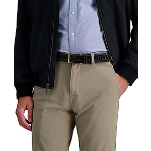 Dockers Men's Leather Braided Casual and Dress Belt,Black Glazed,36