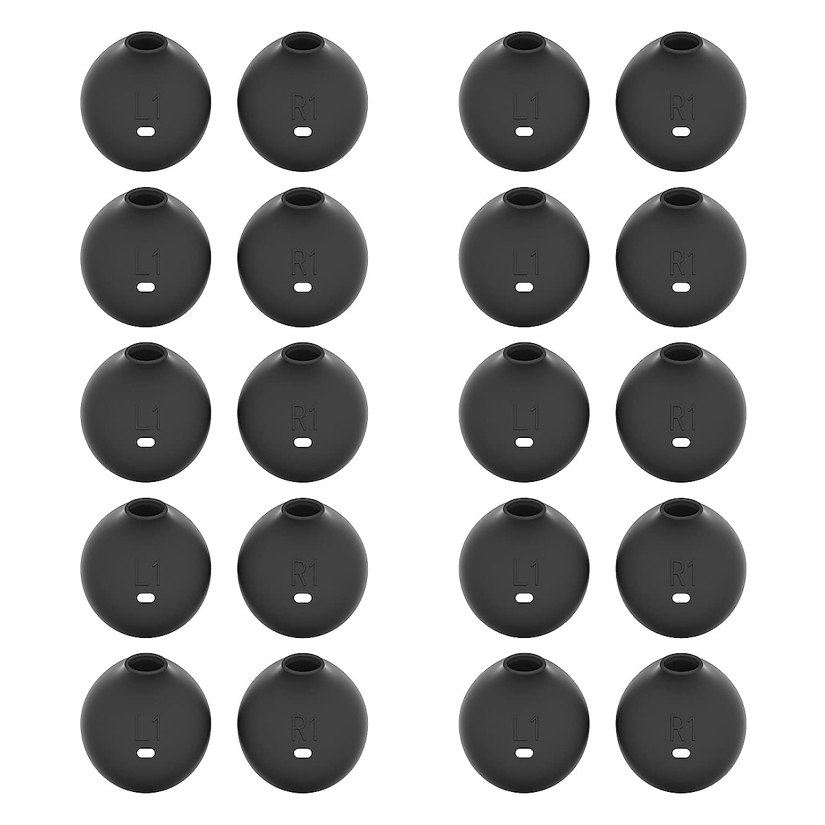 20 Pieces Silicon Replacement Earbuds Tips Cover Ear Gels Buds for Samsung Galaxy Note 5te 7/S7/S6/S6 Edge Earbuds Black