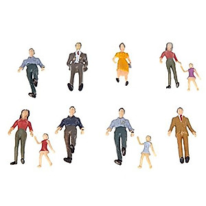 Pceewtyt 50pcs G Scale 1:30 Mix Painted Model People Train Park Street Passenger Figures, Multicolor, 055815A3