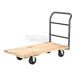 Global Industrial Platform Truck w/Hardwood Deck, 60 x 30, 6" Rubber Casters