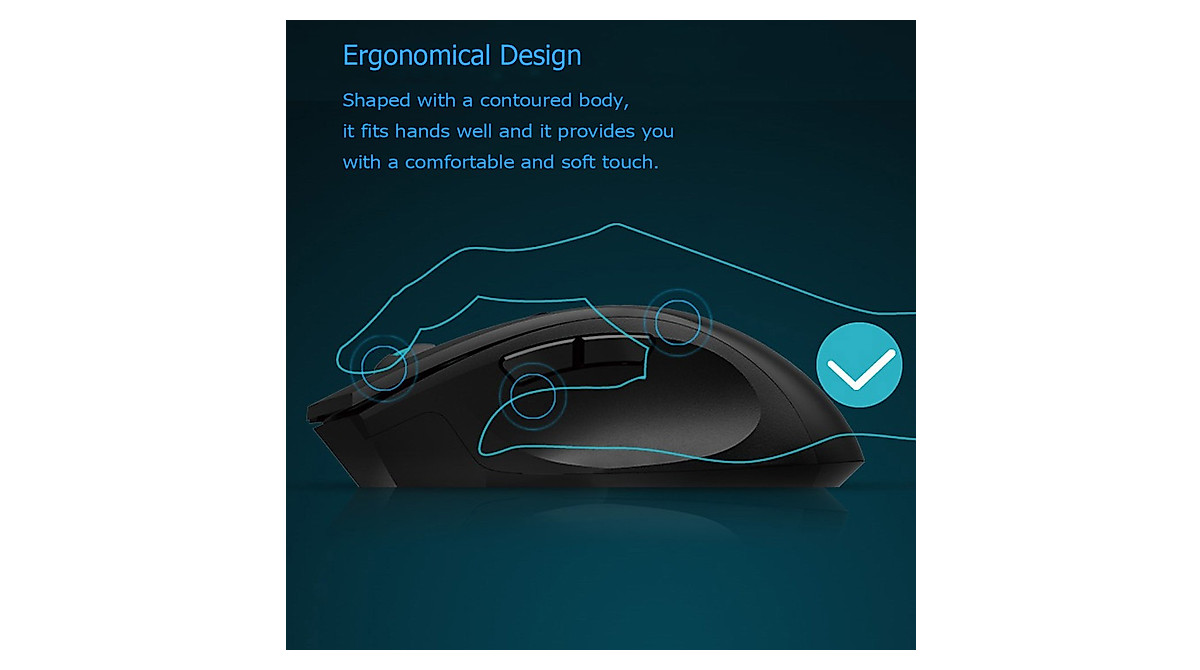 Granvela Noiseless Wireless Gaming Mouse - Silent & Ergonomic