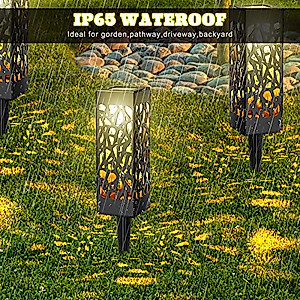 Hortsun 20 Pack Solar Pathway Lights Outdoor Modern Solar Lights Waterproof LED Path Lights Light up Walkway Landscape Lights Auto On Off for Garden Lamps for Patio, Lawn and Yard Decor