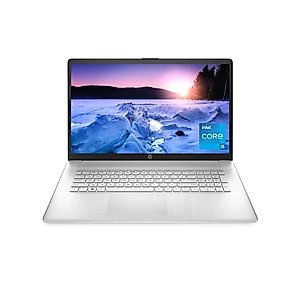 HP 17-inch Laptop, 11th Generation Intel Core i5-1135G7, Iris Xe Graphics, 8 GB RAM, 256 GB SSD, Windows 11 Home (17-cn0025nr,Natural Silver)