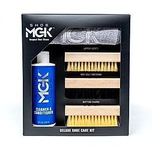 Shoe MGK Deluxe Shoe Brush Kit - Shoe Brush Set with XL Cleaner & Conditioner