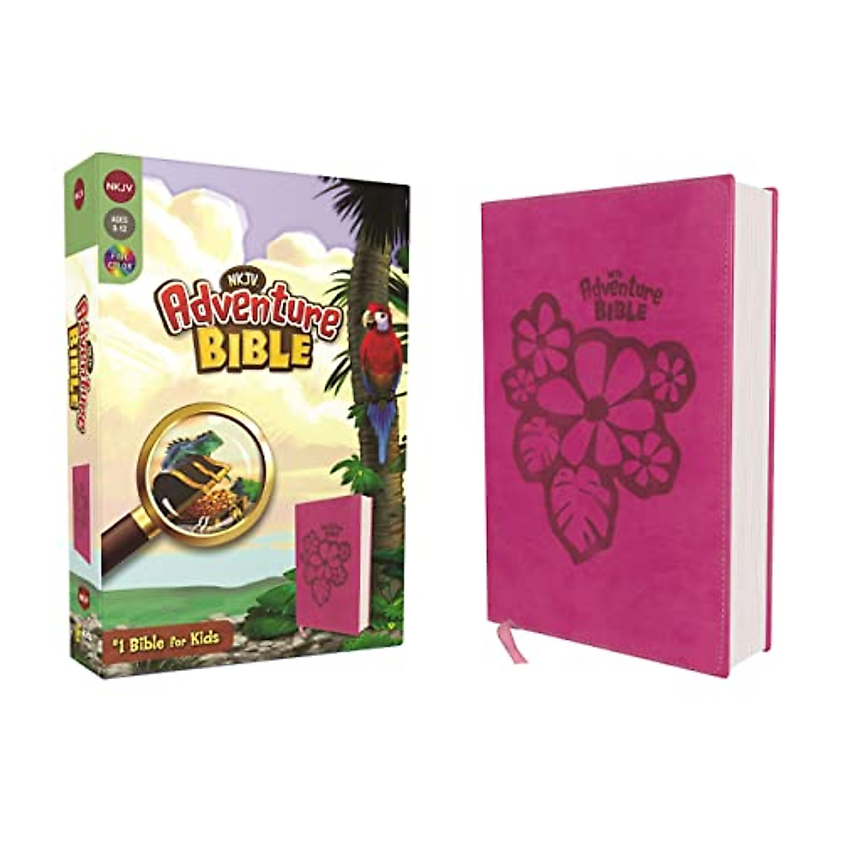 Personalized Bible Custom Text NKJV Pink Kid's Youth Children Adventure Italian Duo-Tone New King James Version Bible Custom Made Gift for Baptism Christenings Birthdays Celebrations