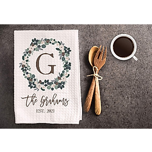 Custom Christmas Waffle Weave Dish Towel | Personalized Kitchen Towel | Housewarming Gift | Personalized Christmas Gift Women | Personalized Dish Towel | Christmas Kitchen Towel