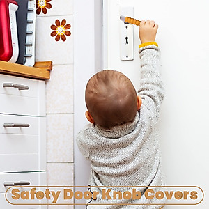ISKYBOB Set of 5 Door Knob Covers Door Handle Foam Safety Cover Guard Protector for Kid