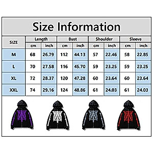 AQQYA Skeleton Zip Up Hooded Sweatshirt for Men Women, Y2K Diamond Glitter Grunge Punk Dark E-Girl Hoodie Silver Skull X-Large