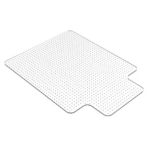 HOMEK Office Chair Mat for Carpeted Floors - Clear Carpet Chair Mat with Lip 48”x 36”x 0.09”