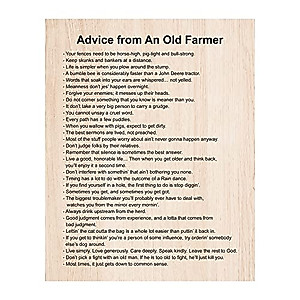 Advice From Old Farmer - Inspirational Quotes Wall Art, Funny Vintage Wall Art Print. Typographic Inspirational Prints for living Room Decor, Office Décor, Farmer's Market Decor. Unframed,11 x 14