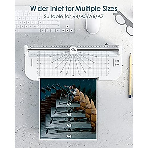 Laminator 7 in 1 Thermal Laminator 9-Inch Laminator Machine Laminating Machine with Laminating Pouches 20 Personal Laminator Desktop Lamination Corner Rounder for Office School Business (White)