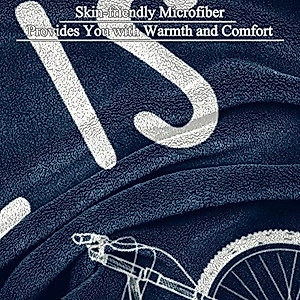 Plush Blanket Throw Blanket Warm Cozy Soft Microfiber Blankets, Bicycle Life is Good