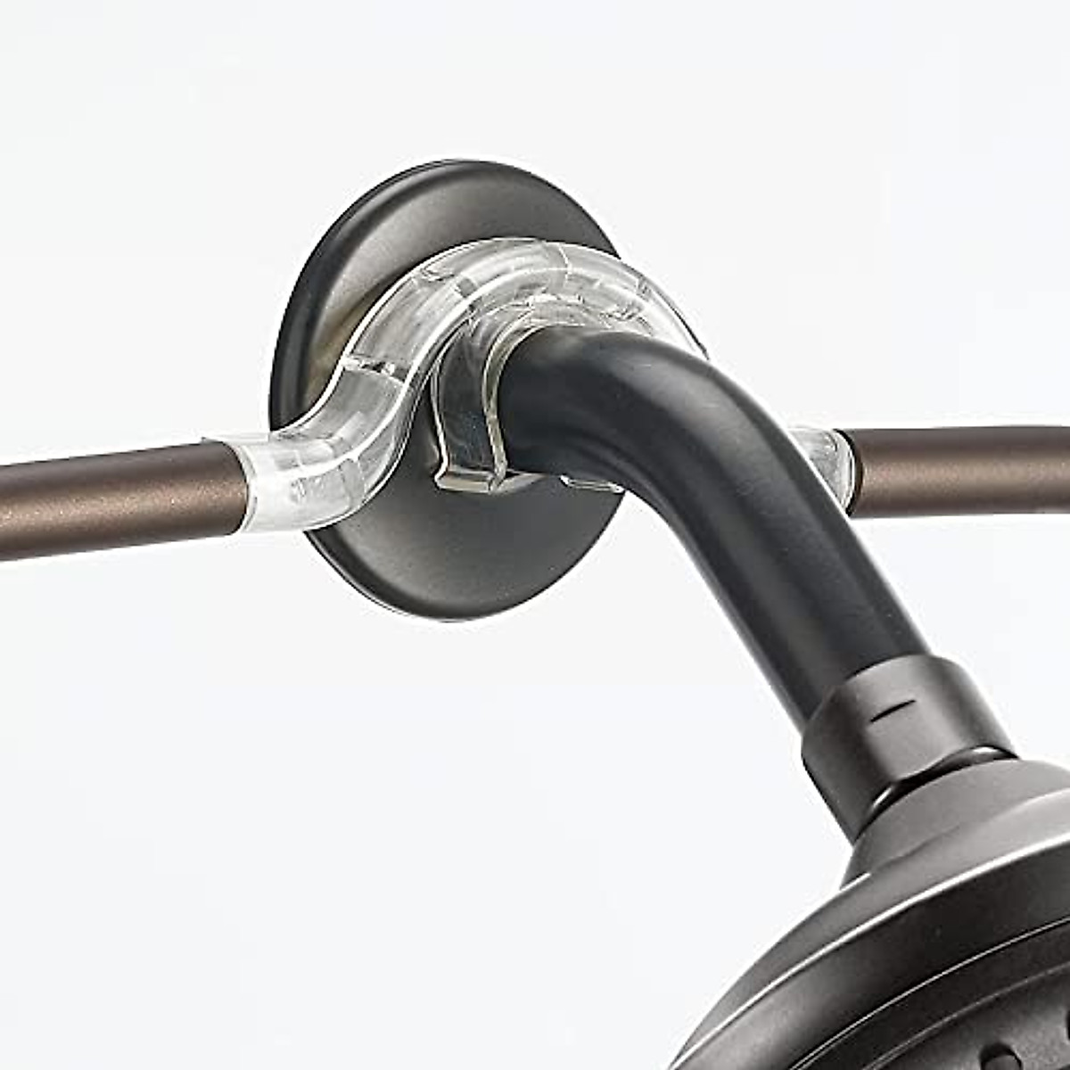 mDesign Extra Wide Hanging Shower Caddy Storage Organizer, Metal Wire Bathroom Organization Center with Built-In Hooks and Baskets on 2 Levels for Shampoo, Body Wash, Loofahs - Bronze