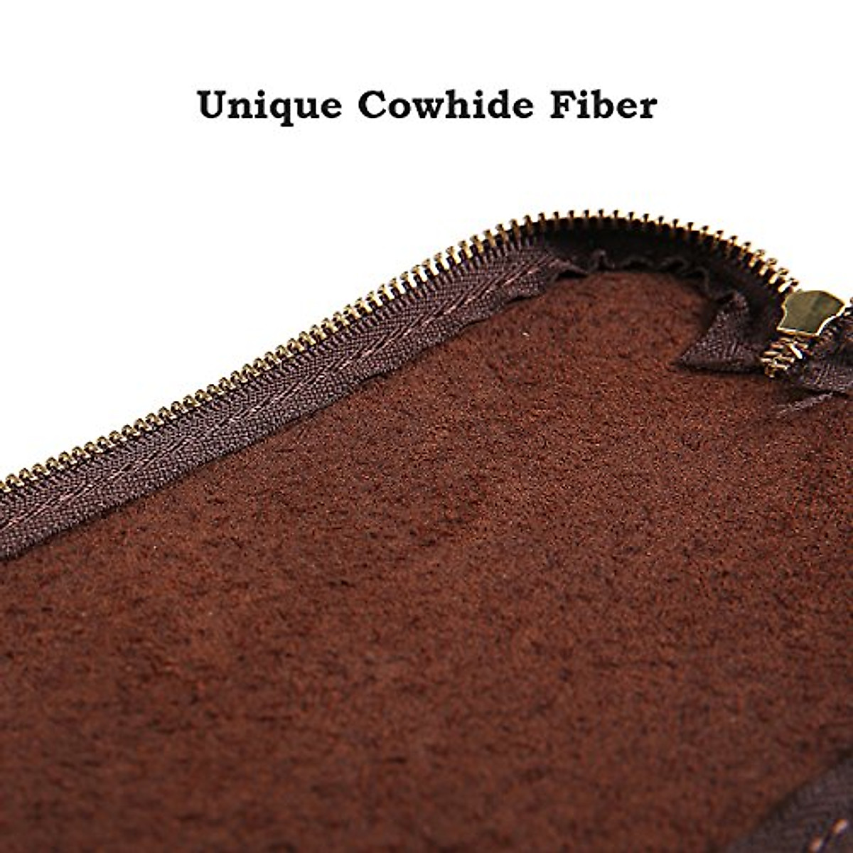 Genuine Leather Pencil Pouch Pen Holder Cosmetic Bag Lipstick Organizer Travel Makeup Case Full Grain Leather L7.9'' x W2'' (Brown)