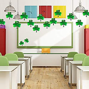 60 Pieces St. Patrick's Day Shamrock Cutouts Shamrock Decoration Mini Shamrock Paper Cutouts Irish Shamrock Cutouts for Classroom St. Patrick's Day Party Office DIY Paper Cutouts Crafts