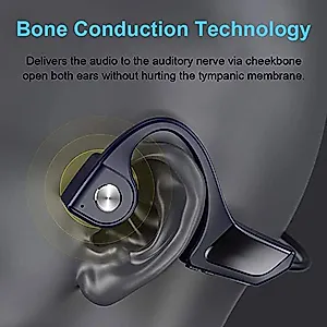 SLuB Bone Conduction Headphones,Bluetooth 5.0 Open-Ear Wireless Earphones,High Sound Quality,Ultra-Lightweight,Waterproof and Sweatproof Sports Headset(Blue)