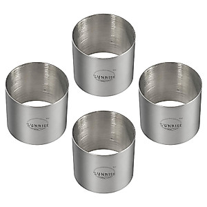 Sunrise Kitchen Supply (Pack of 4) Plating Forms Stainless Steel Ring Mold Sets 3" X 2.75" (3" x 2.75")