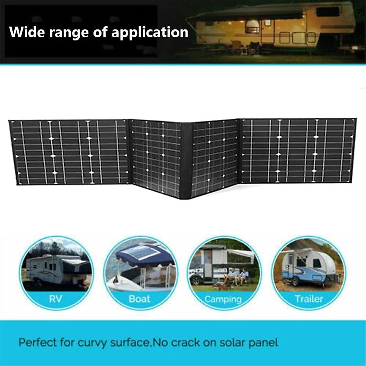 150W Foldable Monocrystalline Solar Panel Outdoor Power Generation Board Solar Suitcase for Battery Charging Cars