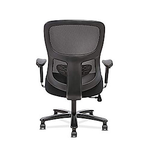 HON Sadie Big and Tall Office Chair Mesh Back Ergonomic Computer Desk Chair Heavy Duty 400 lb Max - Adjustable Arms, Lumbar Support, Comfortable Seat Cushion, 360 Swivel Rolling Wheels - Black