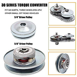 Torque Converter Go Kart Clutch 3/4 inch 10T 40/41 & 12T 35 Chain Drive Belt Pulley Replace for Manco Comet TAV2 Mini Bike, 30 Series