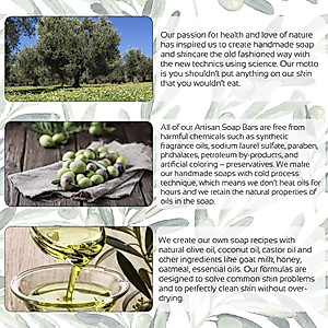 Doana Olive Oil Soap Bar, 250gr / 8oz. Unscented, Artisan Cold Processed With Coconut Oil, Facial & Body Cleansing (2 Bars). Only 3 Ingredients