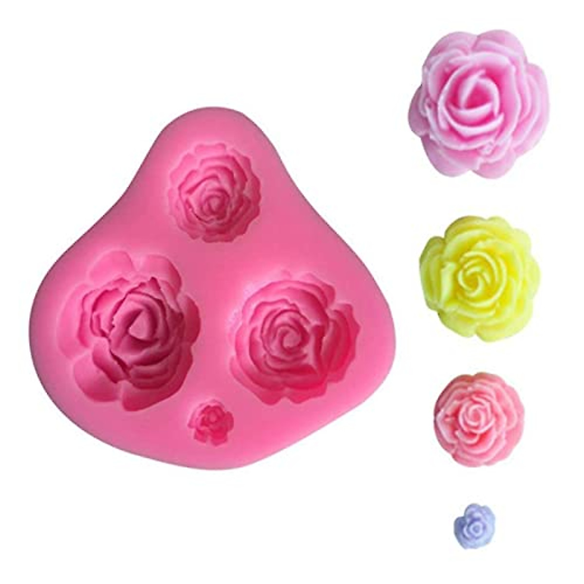6 Pcs Flower Silicone Mold Set,Rose Daisy Butterfly and Mini Flowers Molds for Candy Chocolate Fondant Polymer Clay Soap Crafting Projects Cake Decoration
