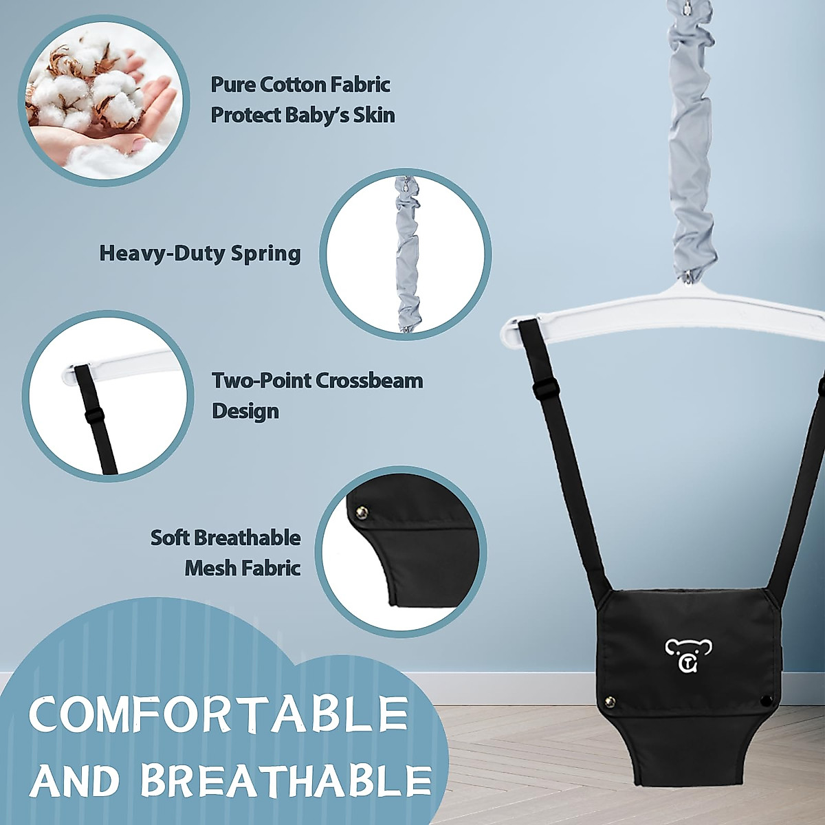 Baby Jumper with Stand,Baby Bouncer,Easy Set-Up,Baby Exerciser for Active Babies,Suitable for Indoor and Outdoor