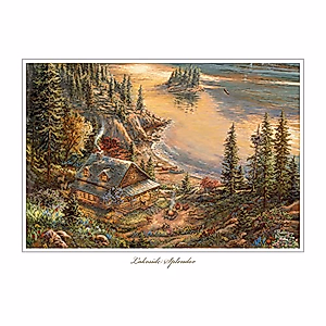 Thomas Kinkade Special Collector's Edition 2024 Deluxe Wall Calendar with Print: Lakeside Splendor