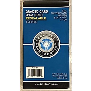 CSP - PSA Sized Graded Card Sleeves Resealable Bag - 2 Mil - 100 Bags PSA Slab / Ultra Pro One Touch Magnetic Holder