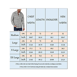 Aoysky Men's Stand Collar Sweater Thermal Button Pullover Sweater Tops Henley Knit Sweaters Black