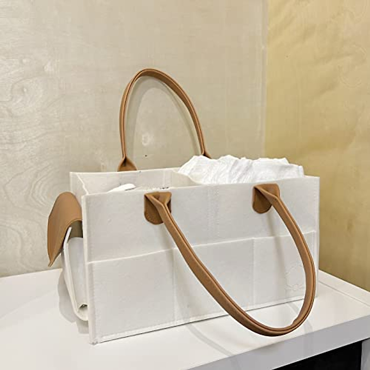 kilomon Baby Diaper Caddy Organizer - Diaper Organizer Caddy for Car and Nursery Storage Bin, Diaper Organizer for Changing Table Diaper Caddy for Baby Girl boy with Handle