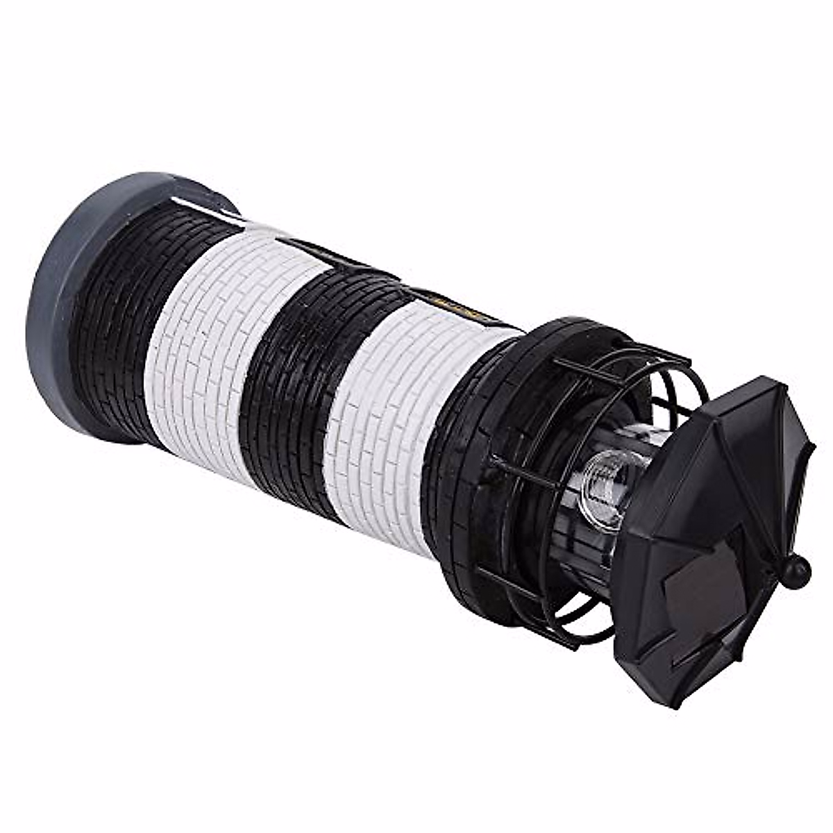 Naroote wosume Waterproof Easy to Install Automatic Rotating Light Rotating Lighthouse for Home(Black and White)