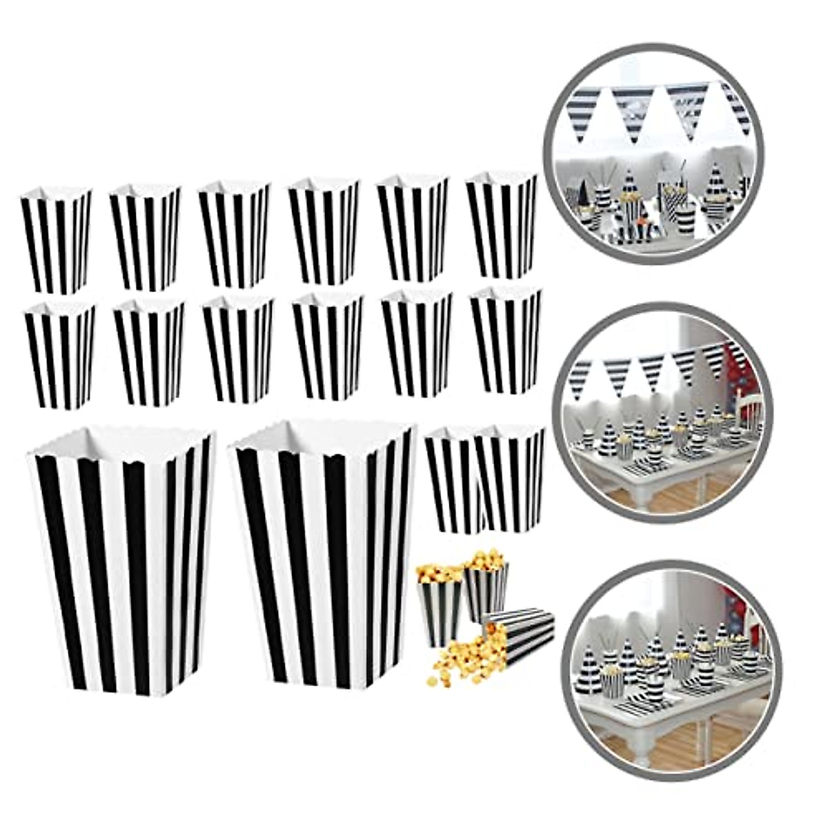 ULTECHNOVO 36pcs Popcorn Boxes Popcorn Box Popcorn Boxes for Party Christmas Goodie Box Baking Cups Disposable Cake Containers Packing Boxes for Dishes Snack Containers Paper Popcorn Box Mini