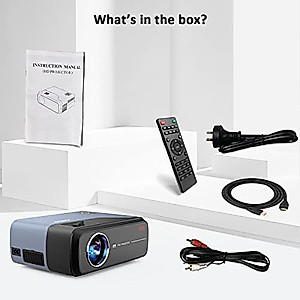 EUG Mini Projector for iPhone iPad Laptop, Outdoor Portable Projector 4K with WiFi Bluetooth, 2023 Android Smart Projector with Apps, Native 1080P LED Movie Video Projectors for Home Theater Office