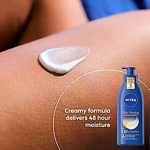 NIVEA Skin Firming Nourishing Hydration Body Lotion with Q10 & Vitamin C (16.9 Fl Oz) + Skin Toning and Firming Body Gel Cream with Q10 & L-Carnitine (6.7 Oz)