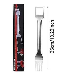 2PCS Watermelon Fork Slicer Cutter, Dual Head Stainless Steel Fruit Forks Slicer Knife for Family Parties Camping