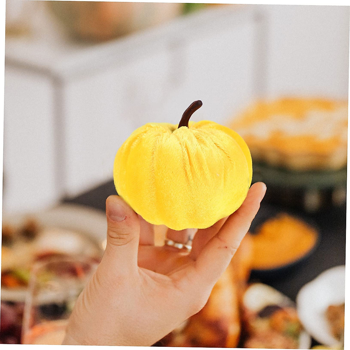 IMIKEYA 18 Pcs Fabric Pumpkin Ornament Decoration Harvest Fall Pumpkins Fake Foam Pumpkins Farmhouse Pumpkin Faux Harvest Pumpkins Fake Faux Pumpkin Table Decoration Flannel Halloween