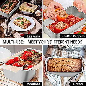 TeamFar Loaf Pans for Baking Bread, 9¼" × 5" Bread Loaf Pan Meatloaf Pan Stainless Steel for Home Kitchen, Healthy & Durable, Oven & Dishwasher Safe - Set of 2