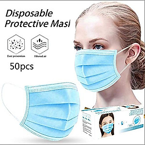 Procedural Face Mask Disposable 3-Ply, Stretch Comfort Fit Ear Loops (50 Masks)