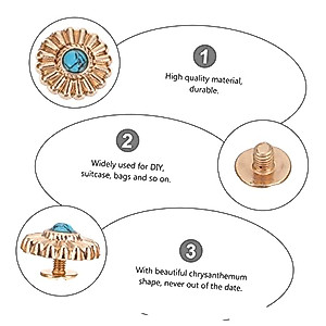 COHEALI 6 Sets Cloth Button Clothes Snap Button Fasteners Gemstone Flower Button Buttons for Clothes Clothing DIY Button Creative Chrysanthemum Buttons Clothing Snap Zinc Alloy Sewing