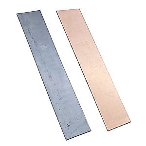 NIONSUPPLY Pure Copper Zinc Anode Set 99.95% High Purity Copper Zinc Electrode Strips Set 0.039''x0.98''x5.98''(1mmx25mmx152mm) (19 GA) Zinc Copper Electrode Strip for Electroplating and Plating