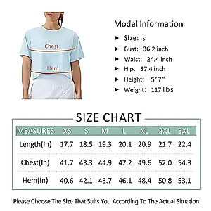 THE GYM PEOPLE Women's Workout Crop Top T-Shirt Short Sleeve Boxy Yoga Running Cropped Basic Tee Light Blue