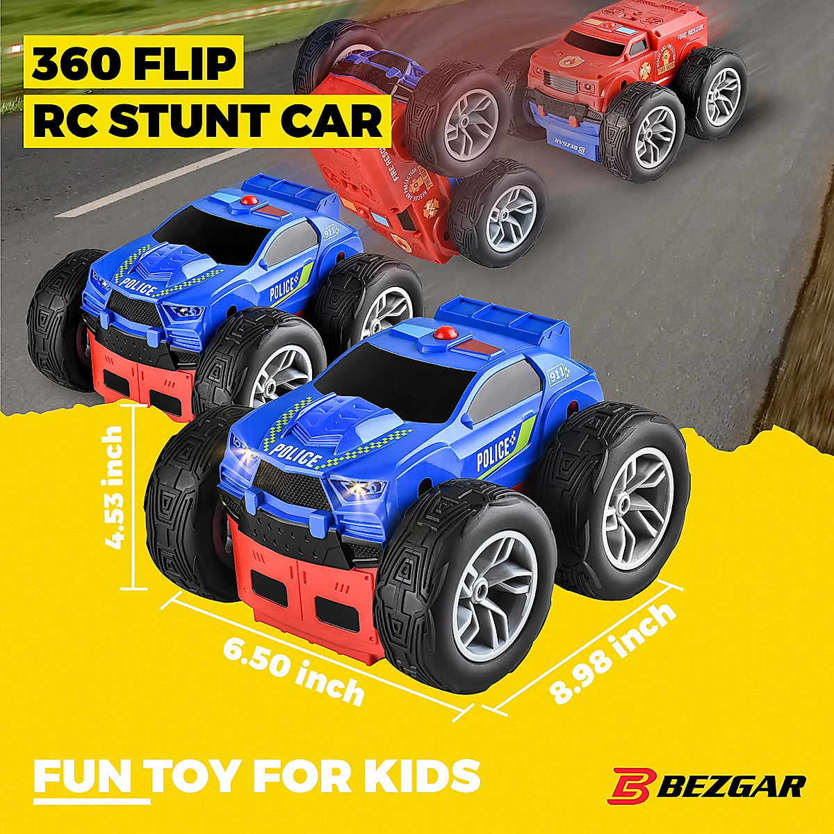 BEZGAR Spare Parts Accessories 3.7V, 800mAh Li-ion Battery (1) + USB Charger (1) TD201 2in1 Double Sided RC Stunt Car