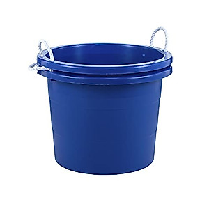 United Solutions 19 Gallon Rope Handle, Heavy-Duty Organization and Easy-Access Storage Tub, Multi-Purpose, Made with Rugged Plastic, Pack of 2, 2-Pack, Blue, 2 Count