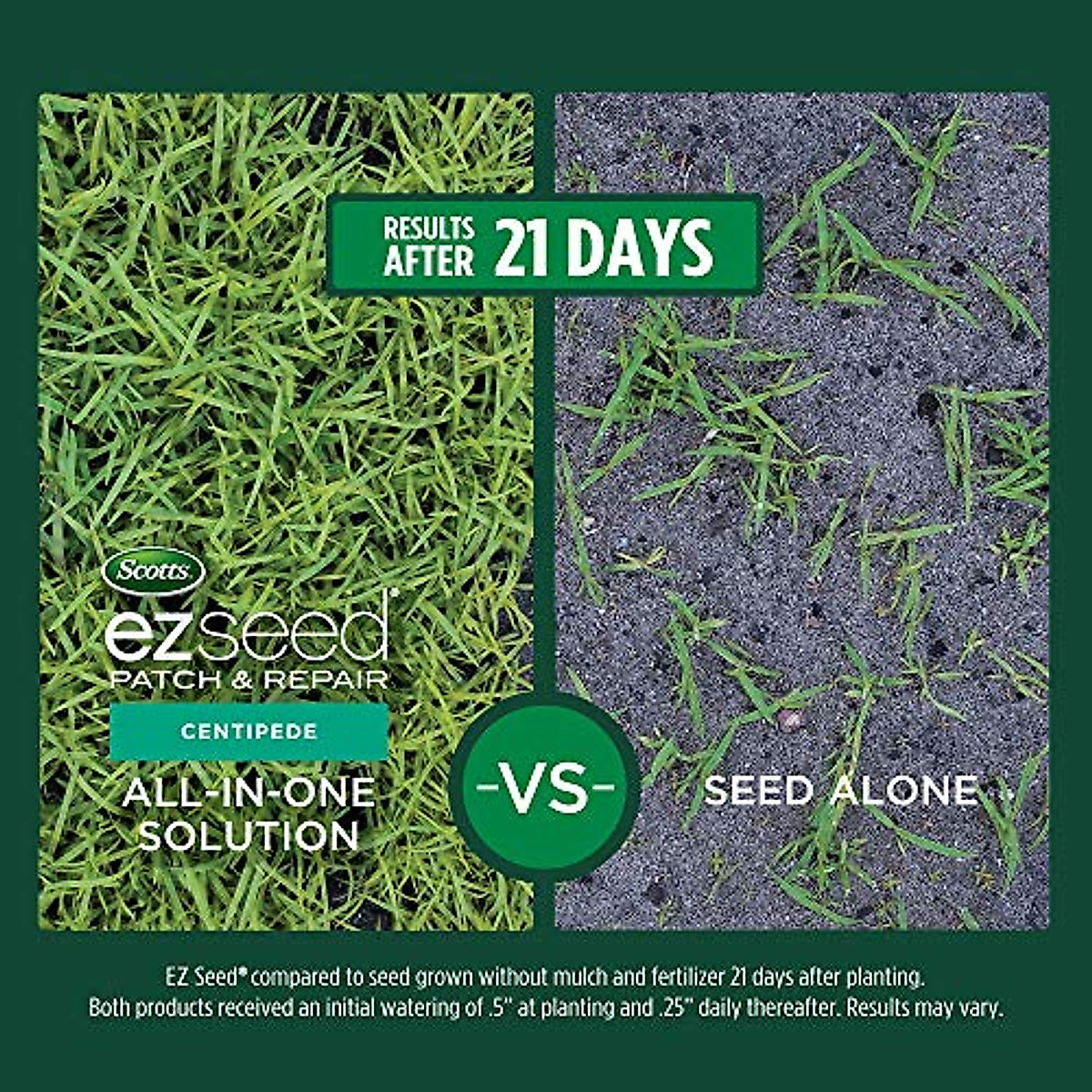Scotts EZ Seed Patch and Repair Centipede Grass, 20 lb. - Combination Mulch, Seed, and Fertilizer - Tackifier Reduces Seed Wash-Away - Covers up to 445 sq. ft.