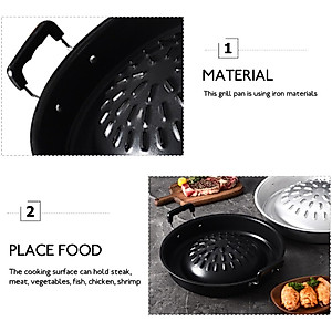 MAGICLULU Bulgogi Tray Pan Grill Topper Pan Korean Bbq Metal Grilling Tray Vegetable Egg Pork Beef Meat Grill Pan for Shabu Hot Pot Grilling Accessory